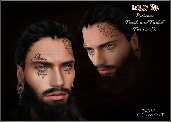Second Life Marketplace - Holly Ink - Patience 2K BOM tattoo - EvoX ONLY!